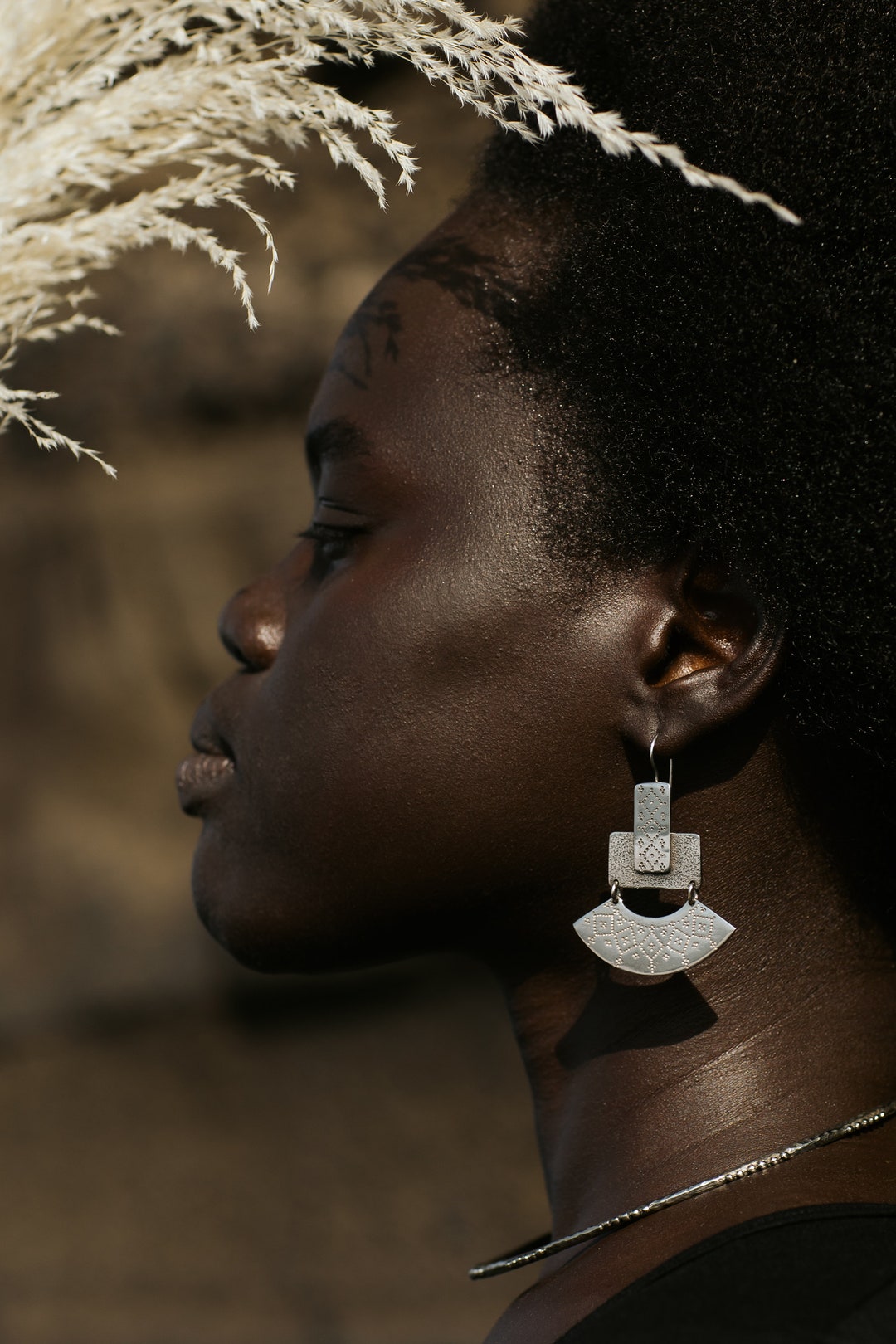 Large African Earrings , THE NAIA EARRINGS , Statement Earrings ...