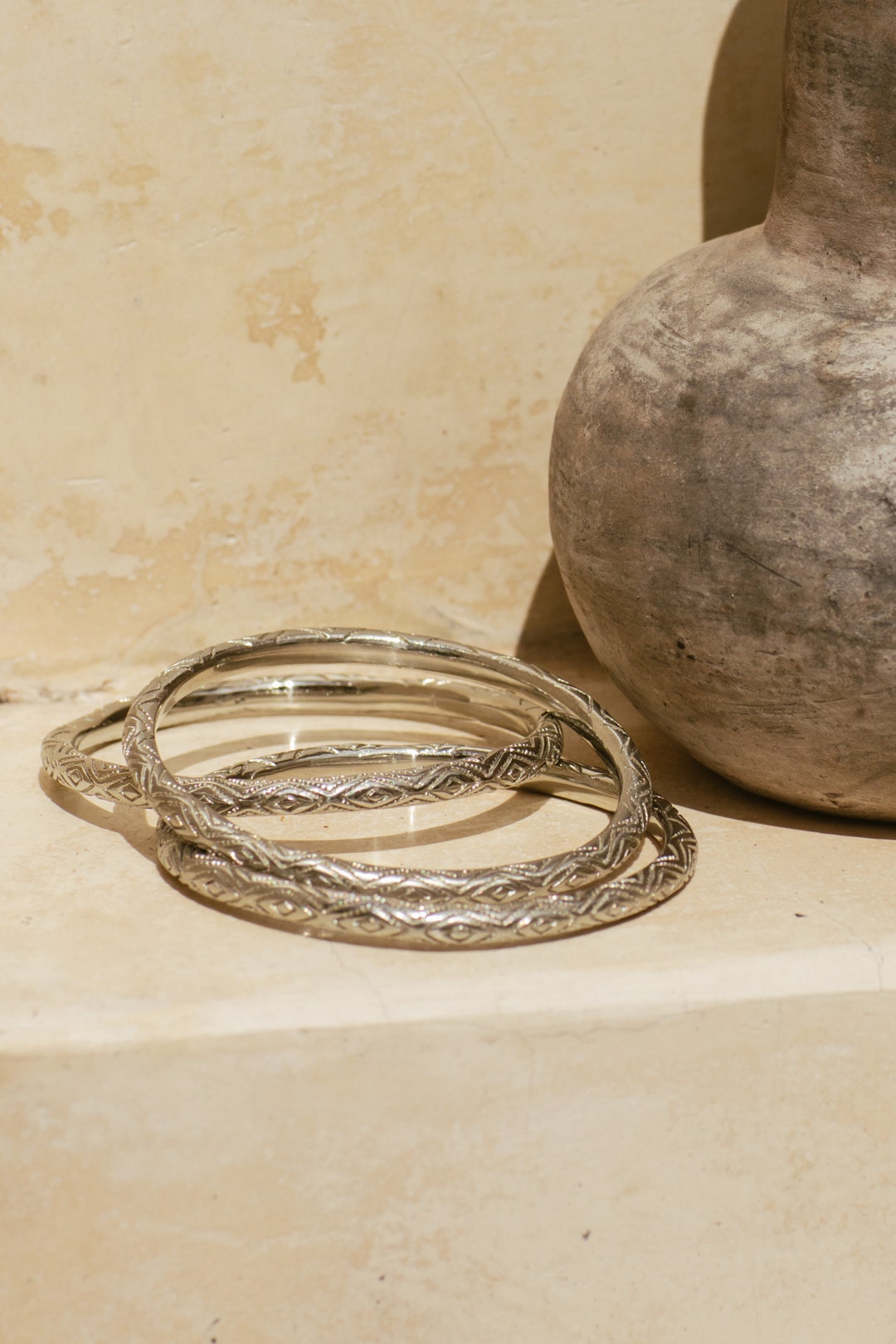 Bangle Set - IXÀ BANGLE SET , Bohemian Bangles , Silver Bangle Set of 3 ...