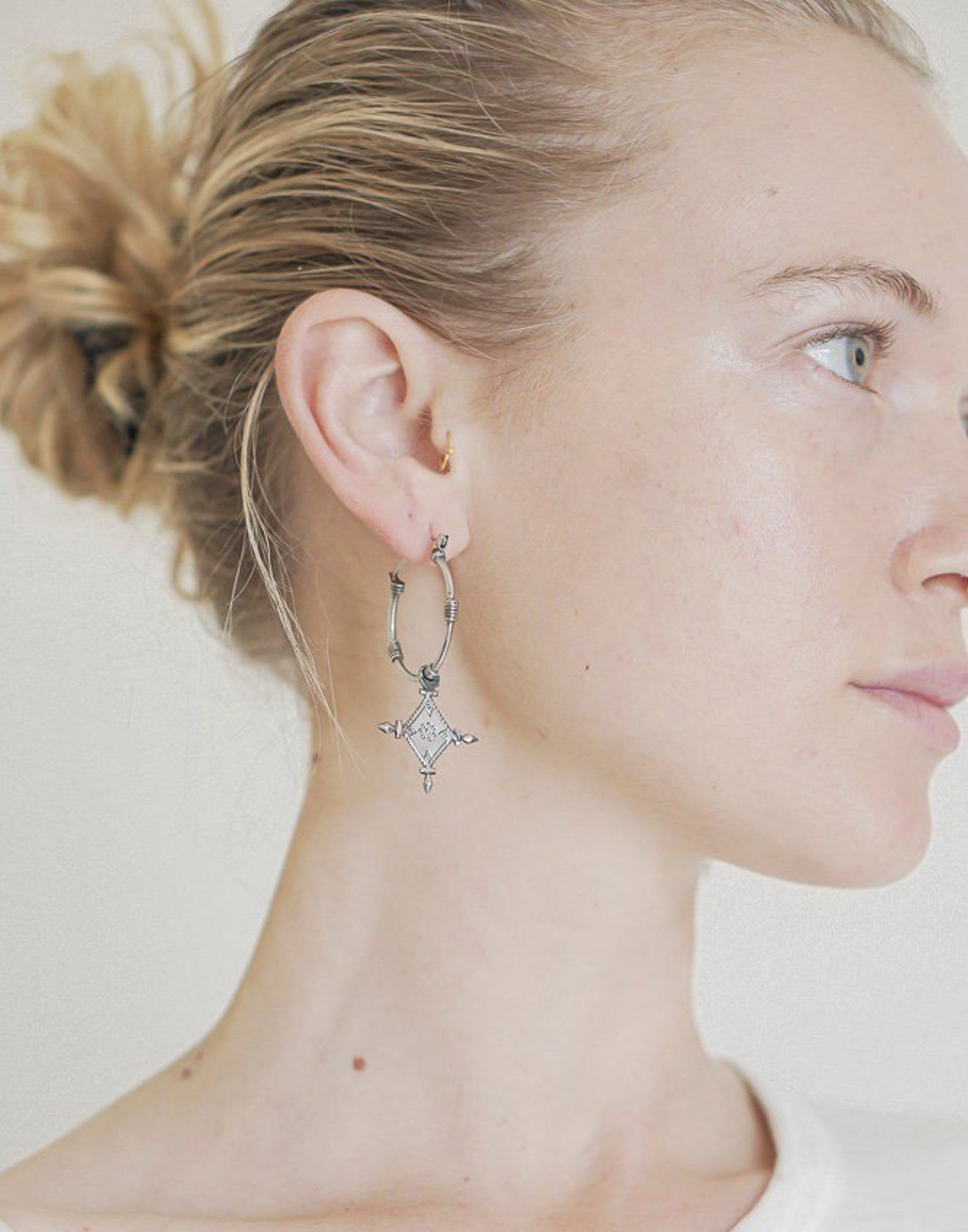 Small Tribal Hoops , THE IMANI HOOPS , Boho Hoop Earrings , Berber ...