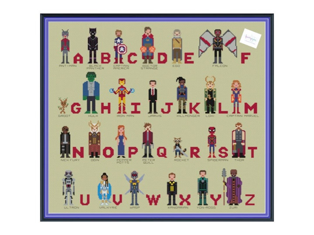 MCU Cinematic Alphabet Unofficial Cross Stitch DIGITAL PDF (pattern ...