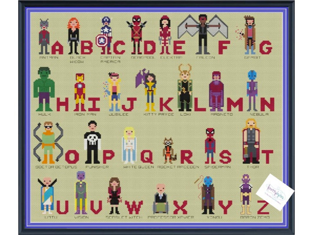 Superhero Alphabet Unofficial Cross Stitch DIGITAL PDF - Etsy