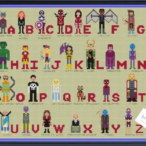 MCU Cinematic Alphabet Unofficial Cross Stitch DIGITAL PDF - Etsy