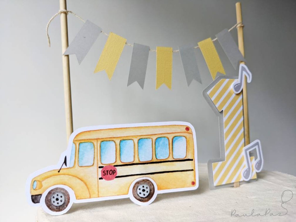 School Bus Cake Toppers Wheels on the Bus Party Decor School | Etsy