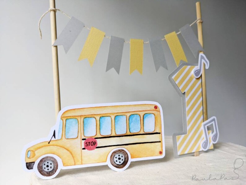 School Bus Cake Toppers Wheels on the Bus Party Decor School - Etsy