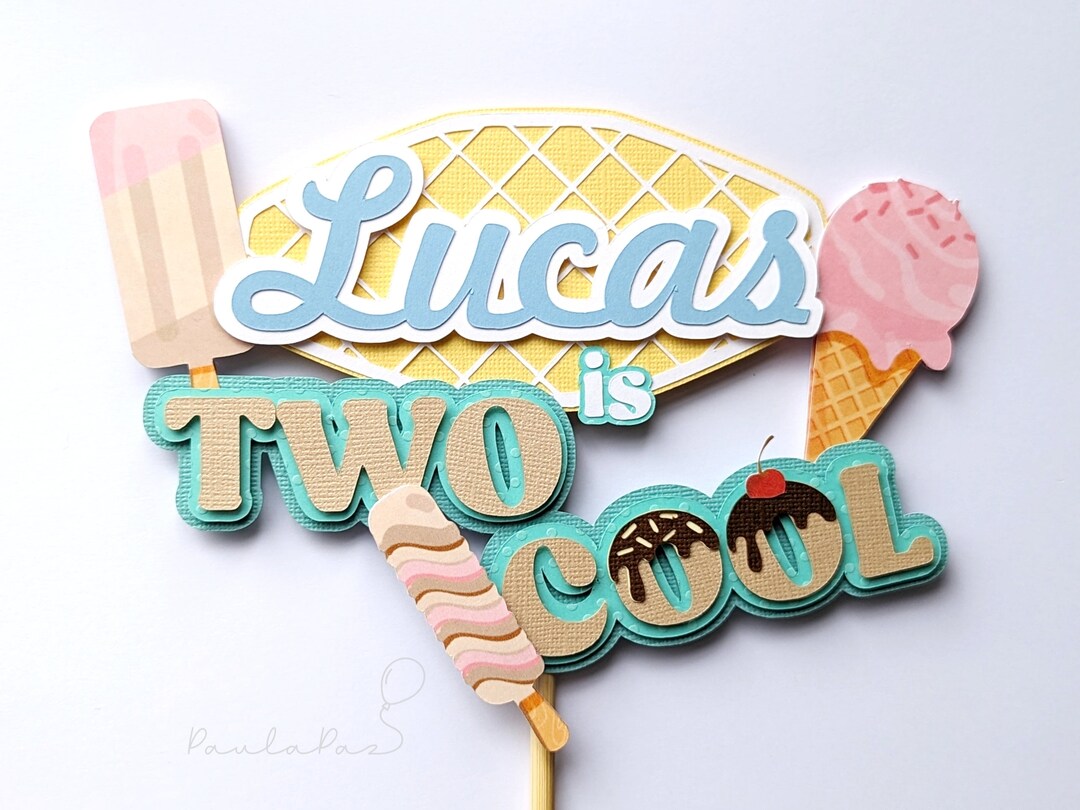 Two Cool Cake Topper First Birthday Party Ice Cream Cake - Etsy