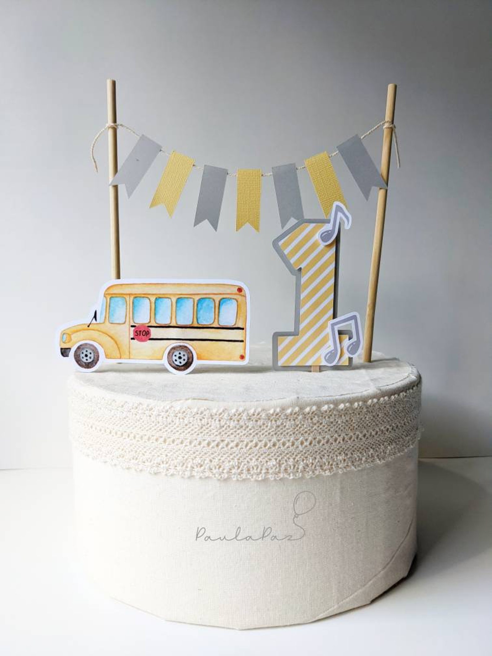 School Bus Cake Toppers Wheels on the Bus Party Decor School | Etsy