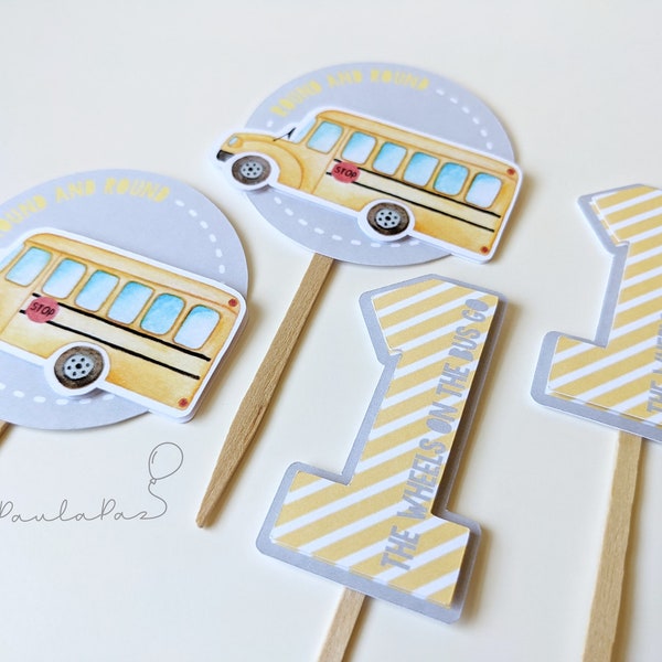Bus Cupcake Toppers - Etsy