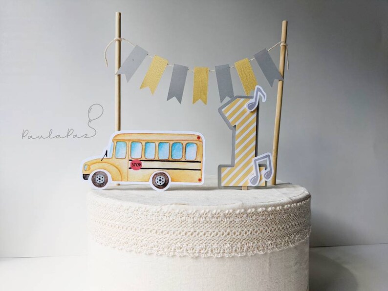 School Bus Cake Toppers Wheels on the Bus Party Decor School | Etsy