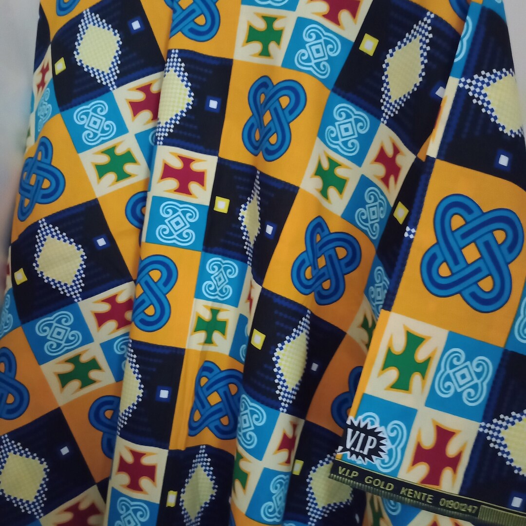 Latest African Print Fabric Blue Brown Design Sold by the Yard - Etsy