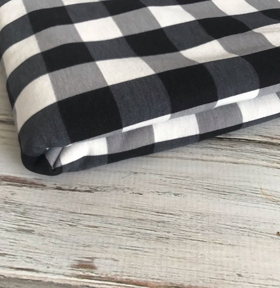 Black and White Large Check Fabric Black and White Check - Etsy