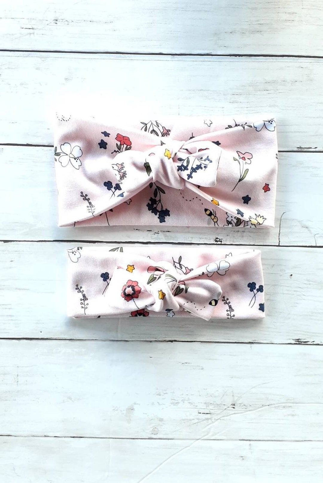 Mommy and Me Headbands - Pink Floral Headbands - Mom & Daughter Match ...