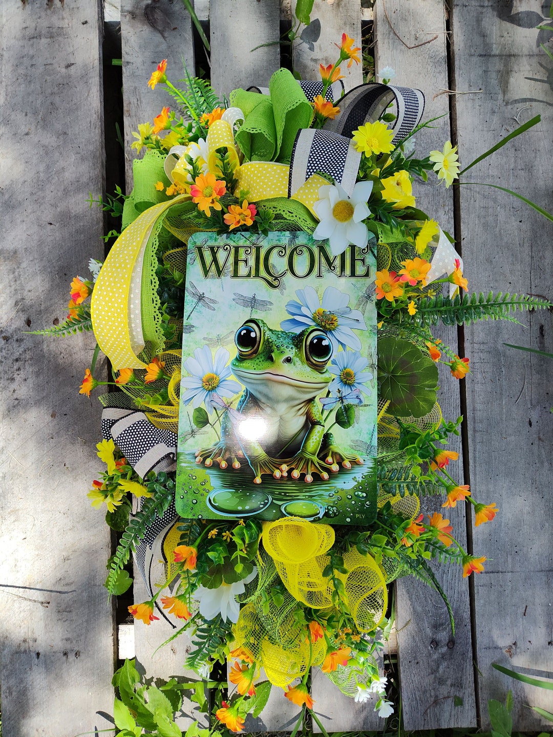 Welcome Frog Door Swag - Etsy