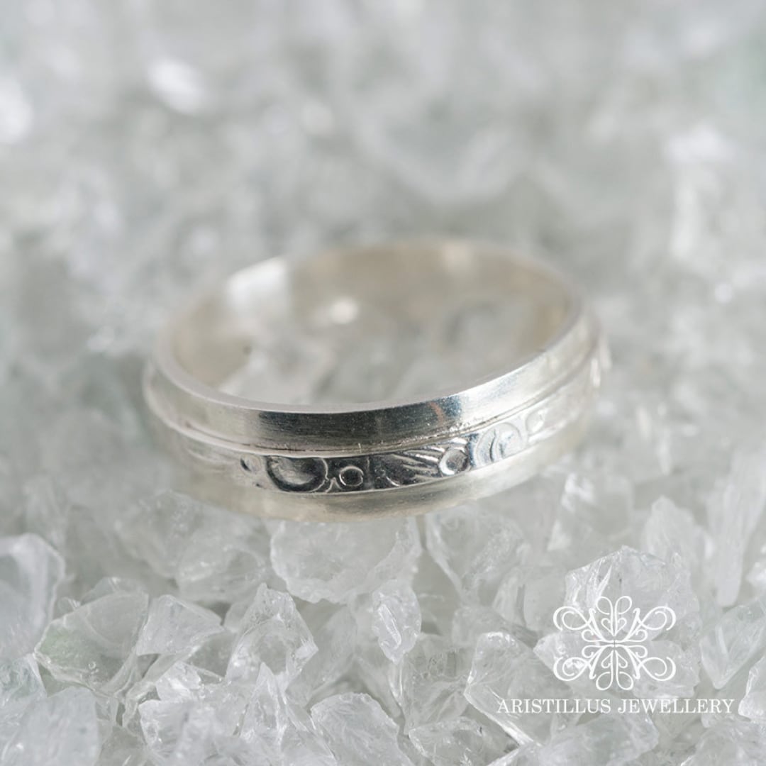 Sterling Silver Floral Embossed Ring Handmade Sterling Silver - Etsy