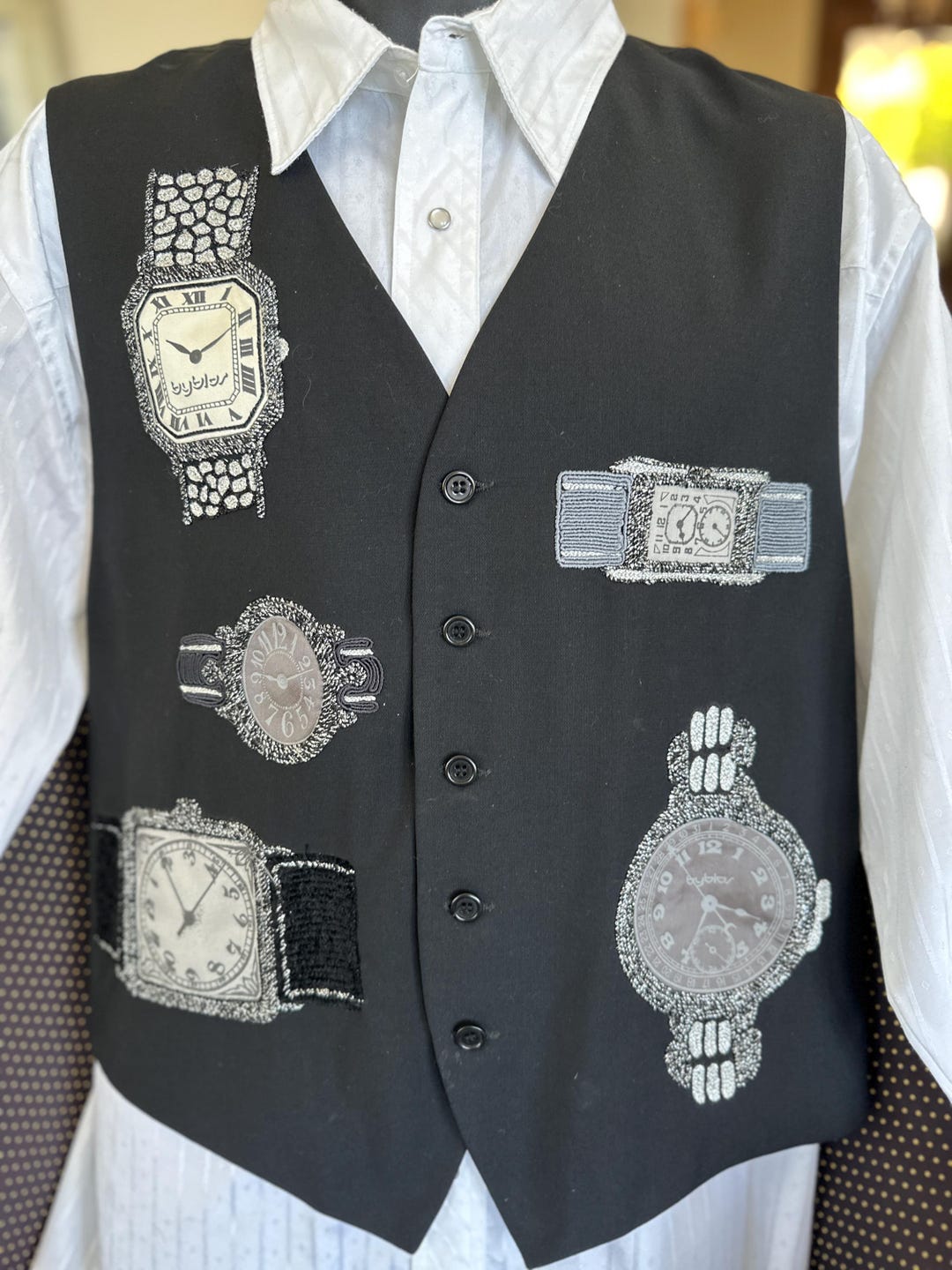 Byblos Vintage watch Collection Embellished Men's Evening Vest - Etsy