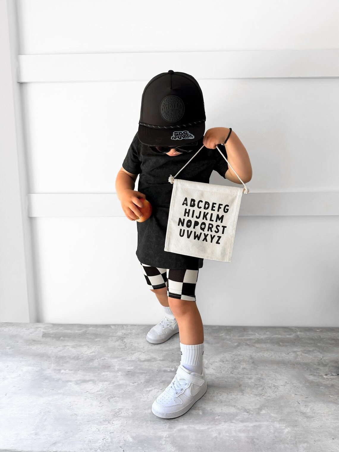 Alphabet Abcs (black) Canvas Hang Sign | Pennant Canvas Banner Wall ...