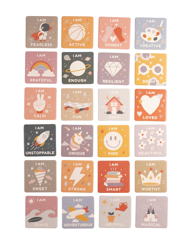 Affirmations for Kids Memory Matching Game | I Am Positive Affirmations ...