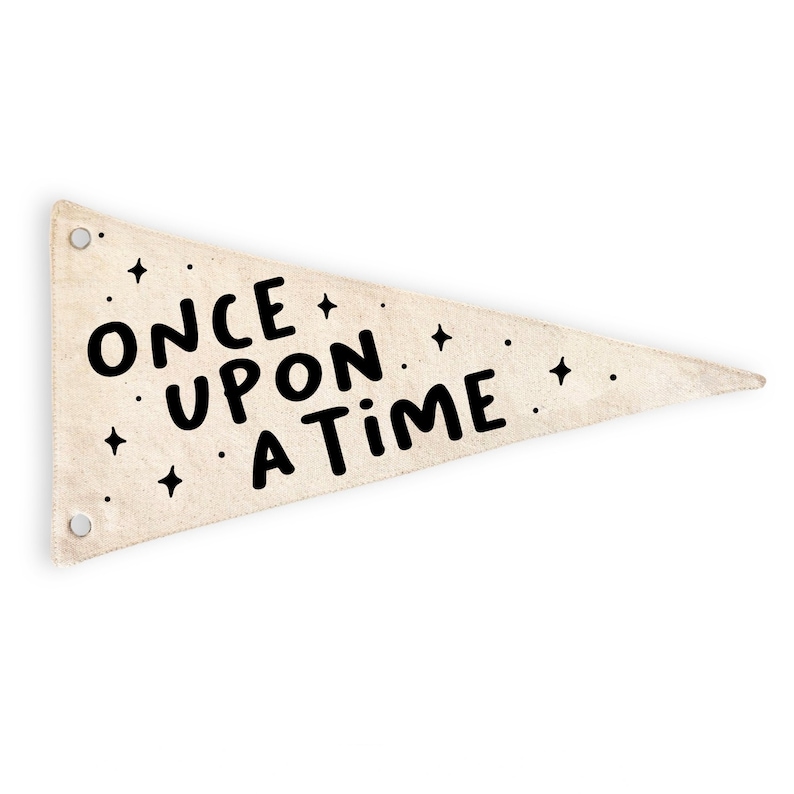 Once Upon A Time Canvas Pennant Flag Wall Hanging | Minimalist Kids ...