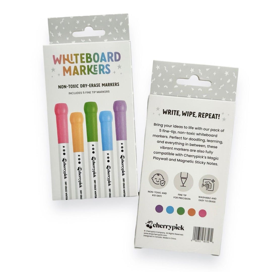 Whiteboard Dry-erase Fine-tip Markers (set of 5pc) - Compatible With ...