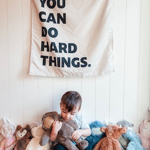 You Can Do Hard Things Banner | Fabric Tapestry | Kids Wall Art ...