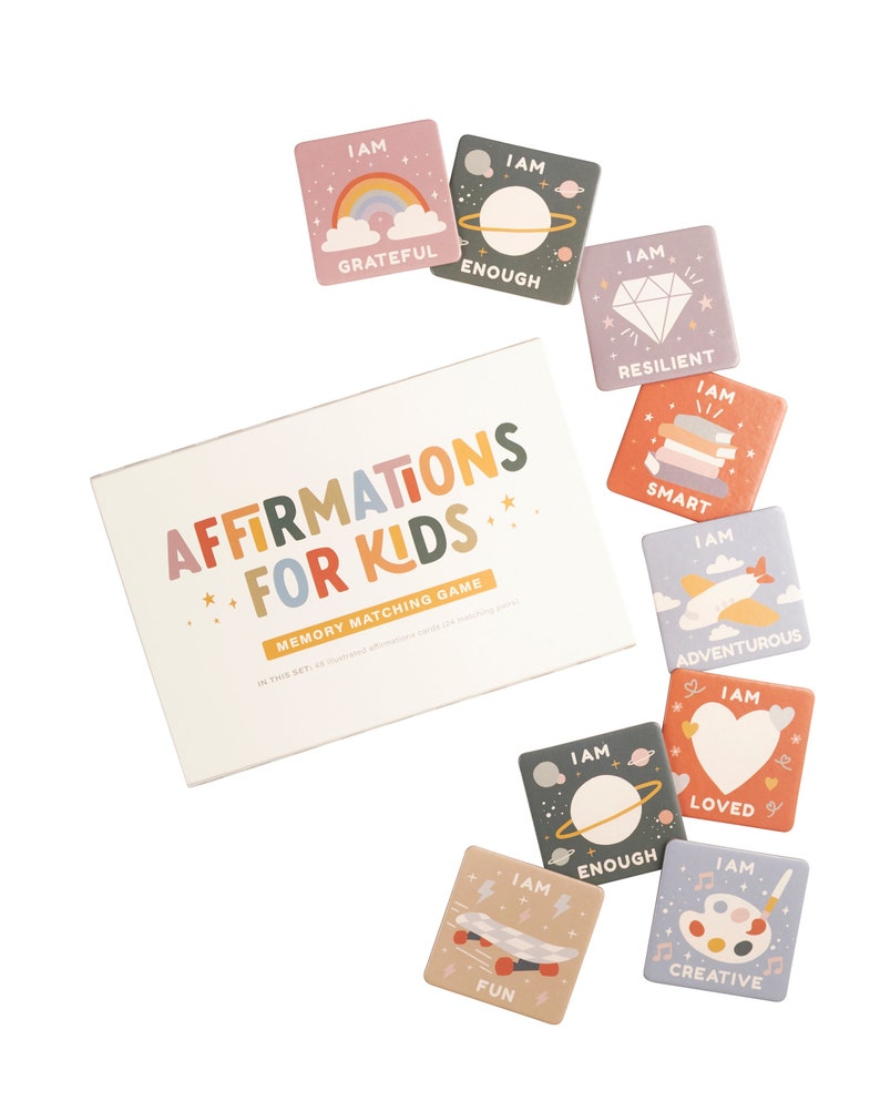 Affirmations for Kids Memory Matching Game I Am Positive Affirmations ...