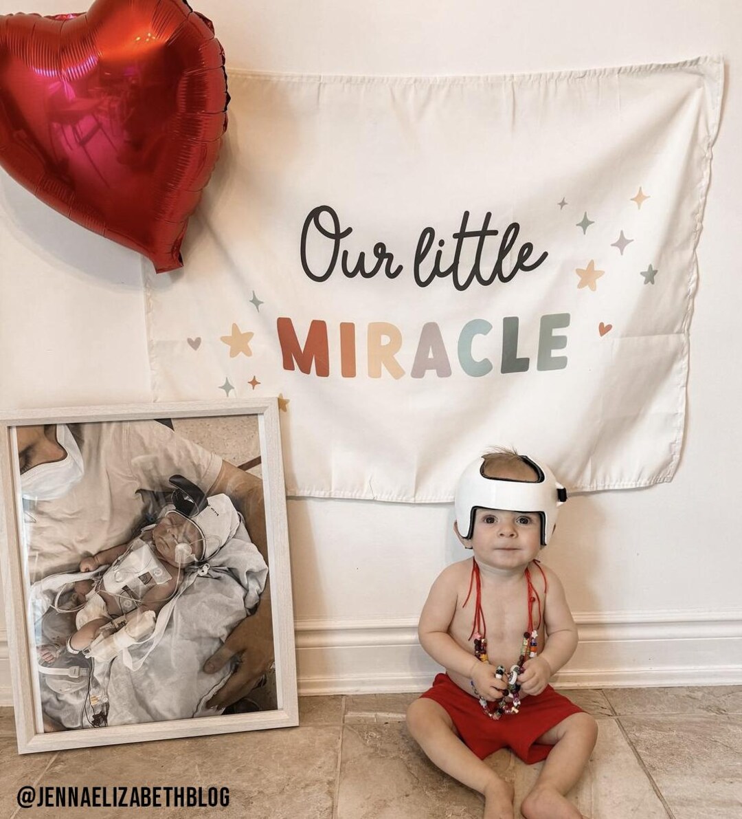 Our Little Miracle Banner (rainbow) | Wall Tapestry | Baby Announcement ...