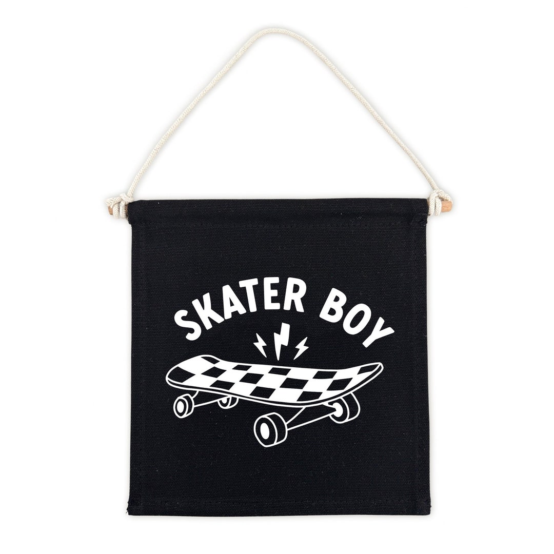 Skater Boy (black) Canvas Hang Sign | Pennant Canvas Banner Wall ...