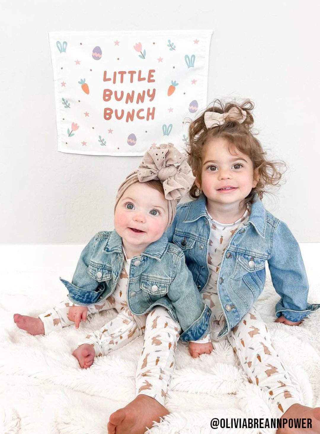 Little Bunny Bunch Banner | Easter Party Kids Decor | Fabric Tapestry ...