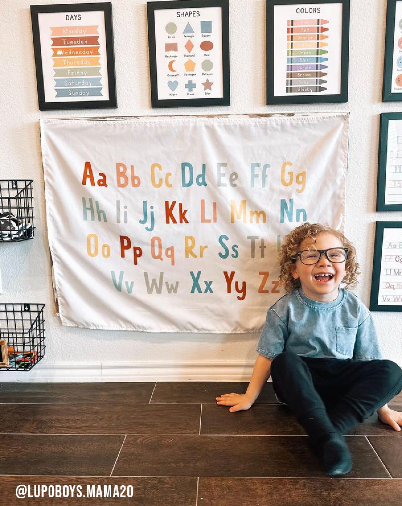 Alphabet abcs Banner Fabric Tapestry Kids Wall Art & Bedroom/playroom ...