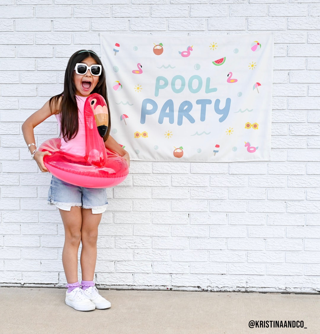 Pool Party Banner | Kids Summer Party Decor | Pool Party Wall Sign ...