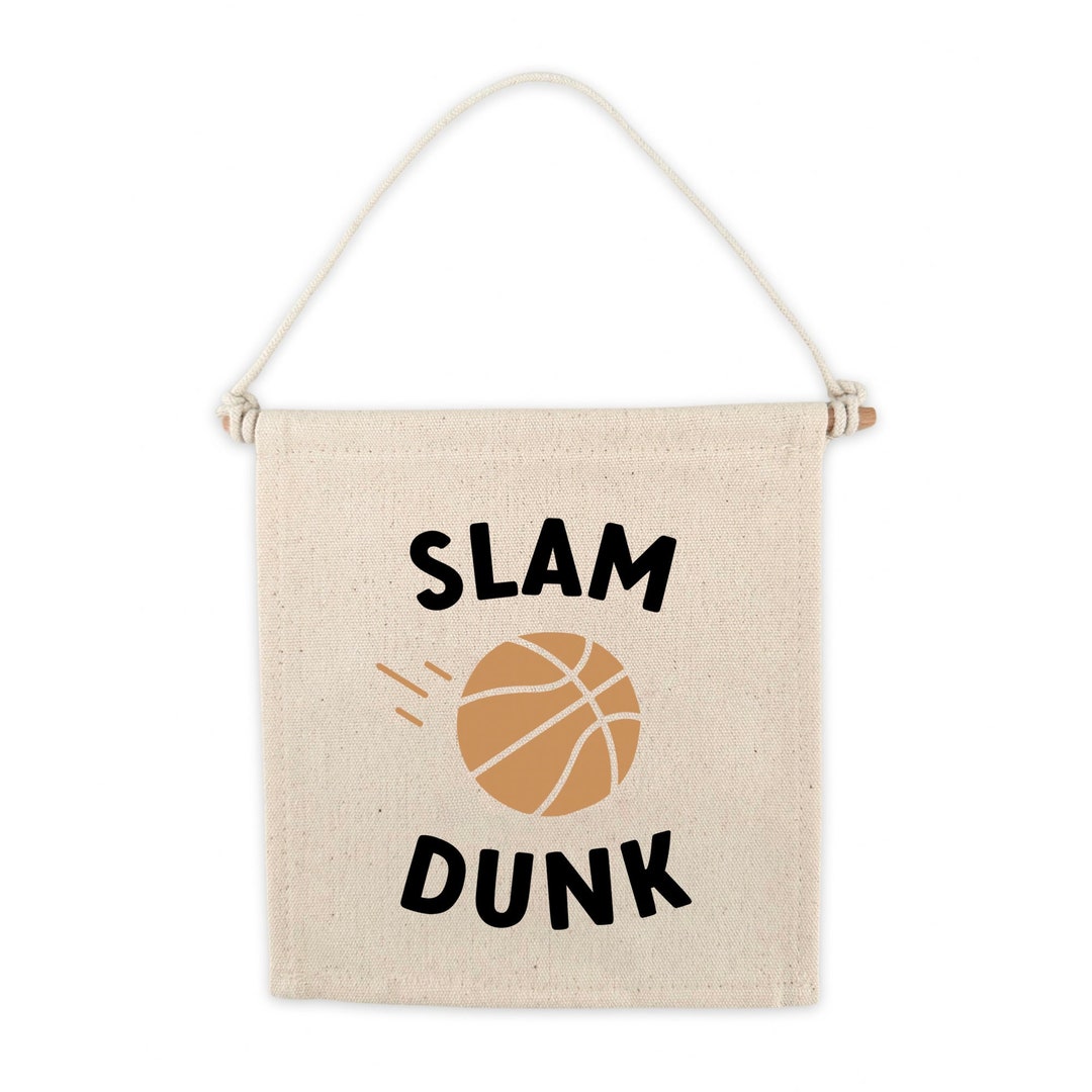 Slam Dunk Basketball Canvas Hang Sign | Pennant Canvas Banner Wall ...