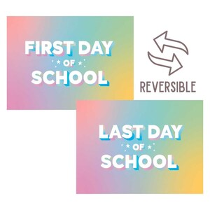 First / Last Day of School (rainbow) Reversible Banner | Kids First Day ...