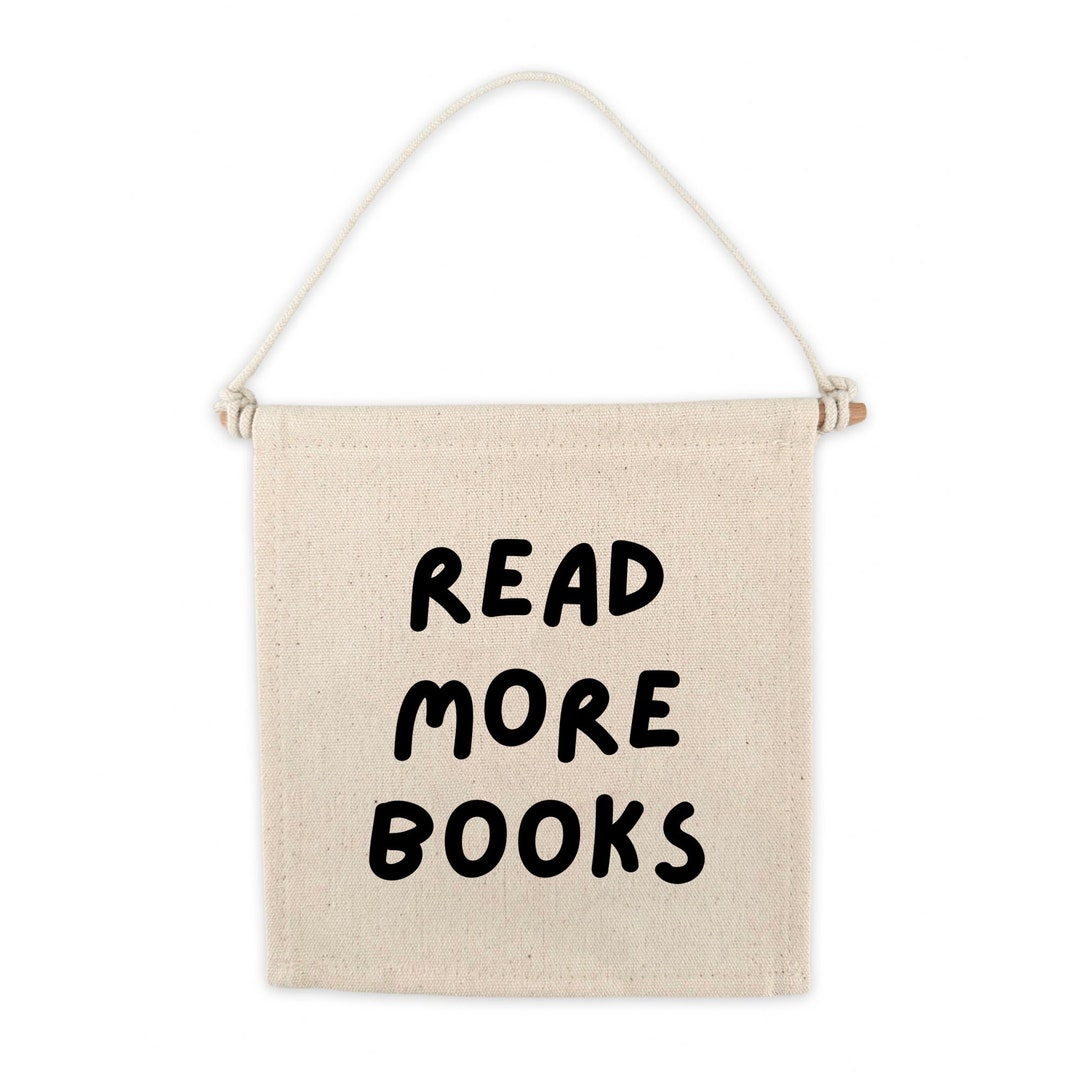 Read More Books Canvas Hang Sign | Pennant Canvas Banner Wall Hanging ...