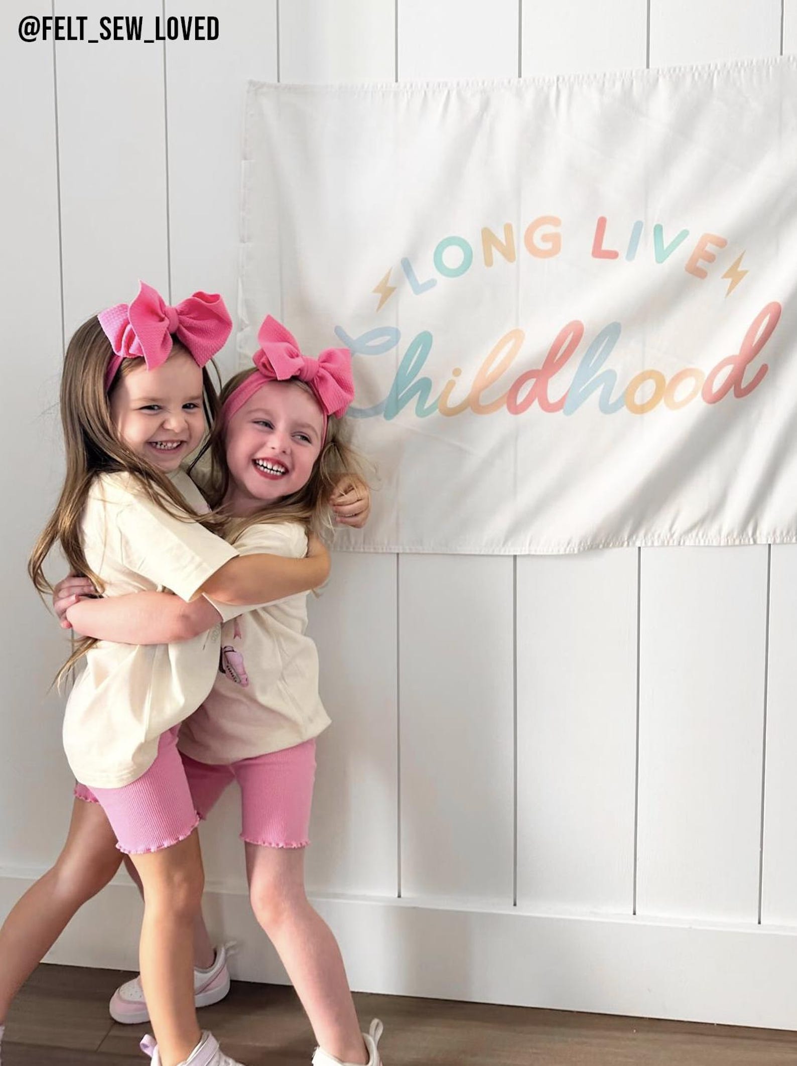 Long Live Childhood Banner (pastel) | Fabric Tapestry | Kids Wall Art ...