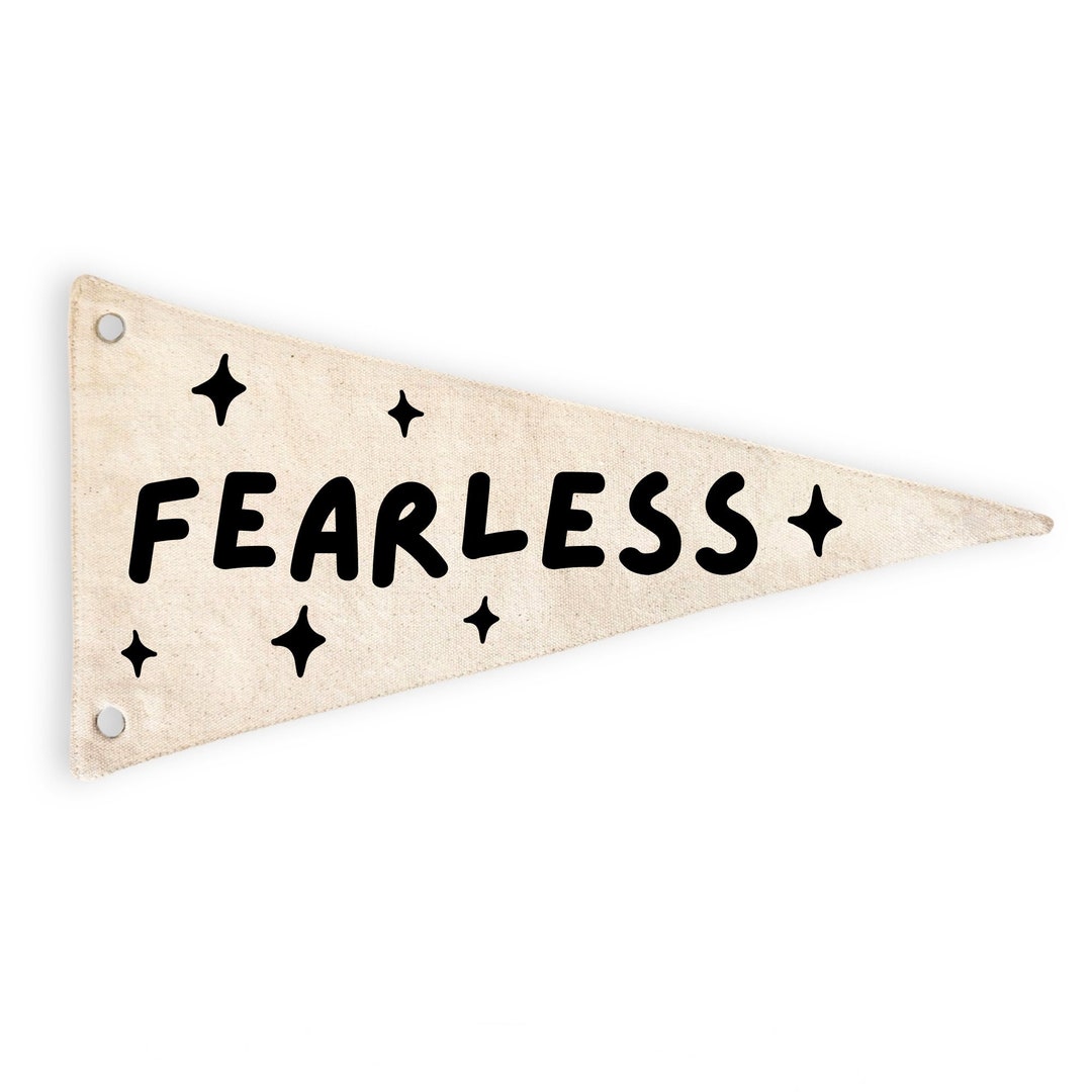 Fearless Canvas Pennant Flag | Wall Hanging | Minimalist Kids Room ...