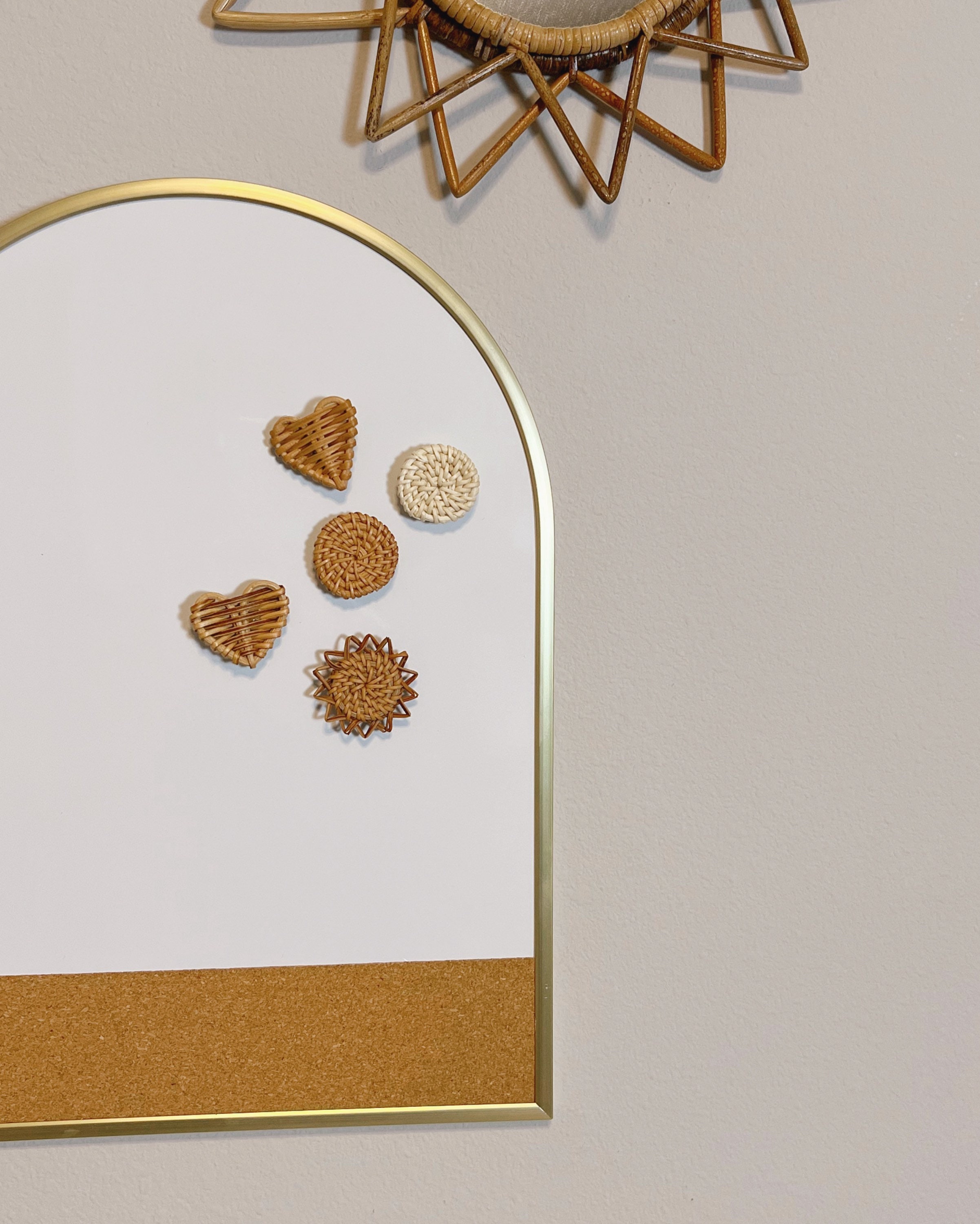 Boho Heart Rattan Fridge Magnets / Boho Office Decor / Vintage - Etsy