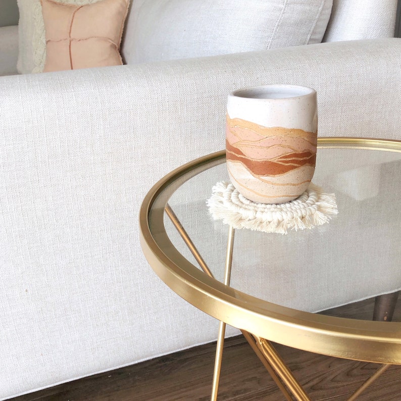 Mustard Macrame Coaster / Made to Order / Coasters / Boho | Etsy