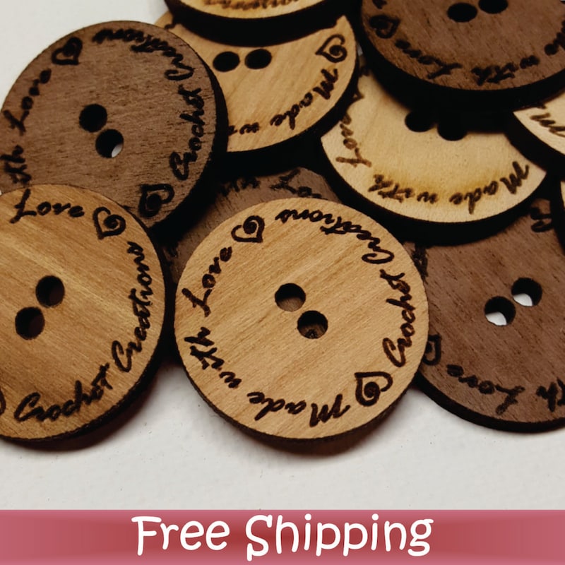 Engraved Wood Button - Etsy