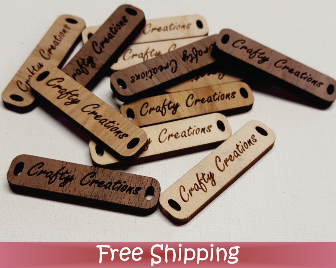 50 Custom Wood Tags 1.5 X .38 Dual Hole Laser - Etsy