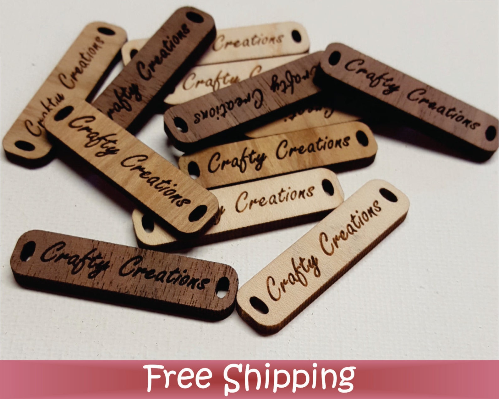 50 Custom Wood Tags 1.5 X .38 Dual Hole Laser - Etsy