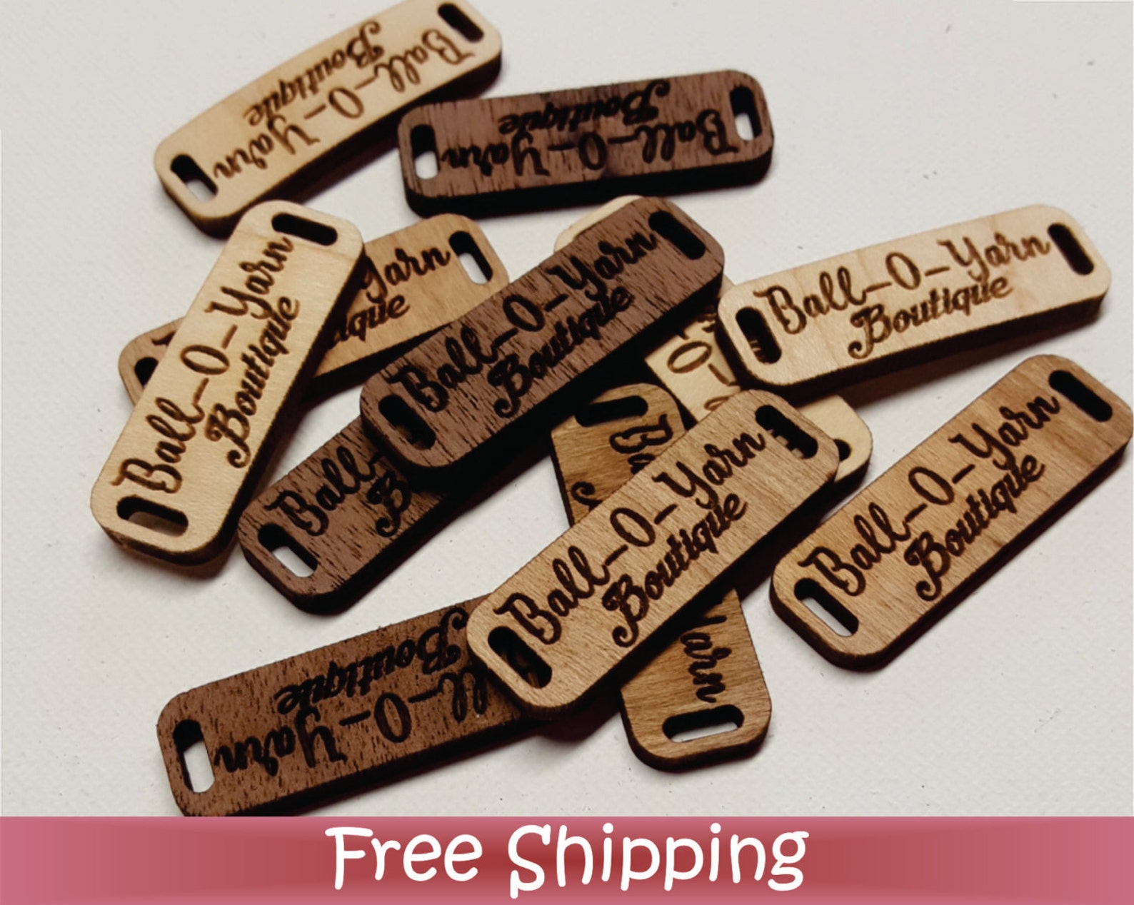 50 Custom Wood Tags 1.5 X .5 Dual Hole Laser | Etsy
