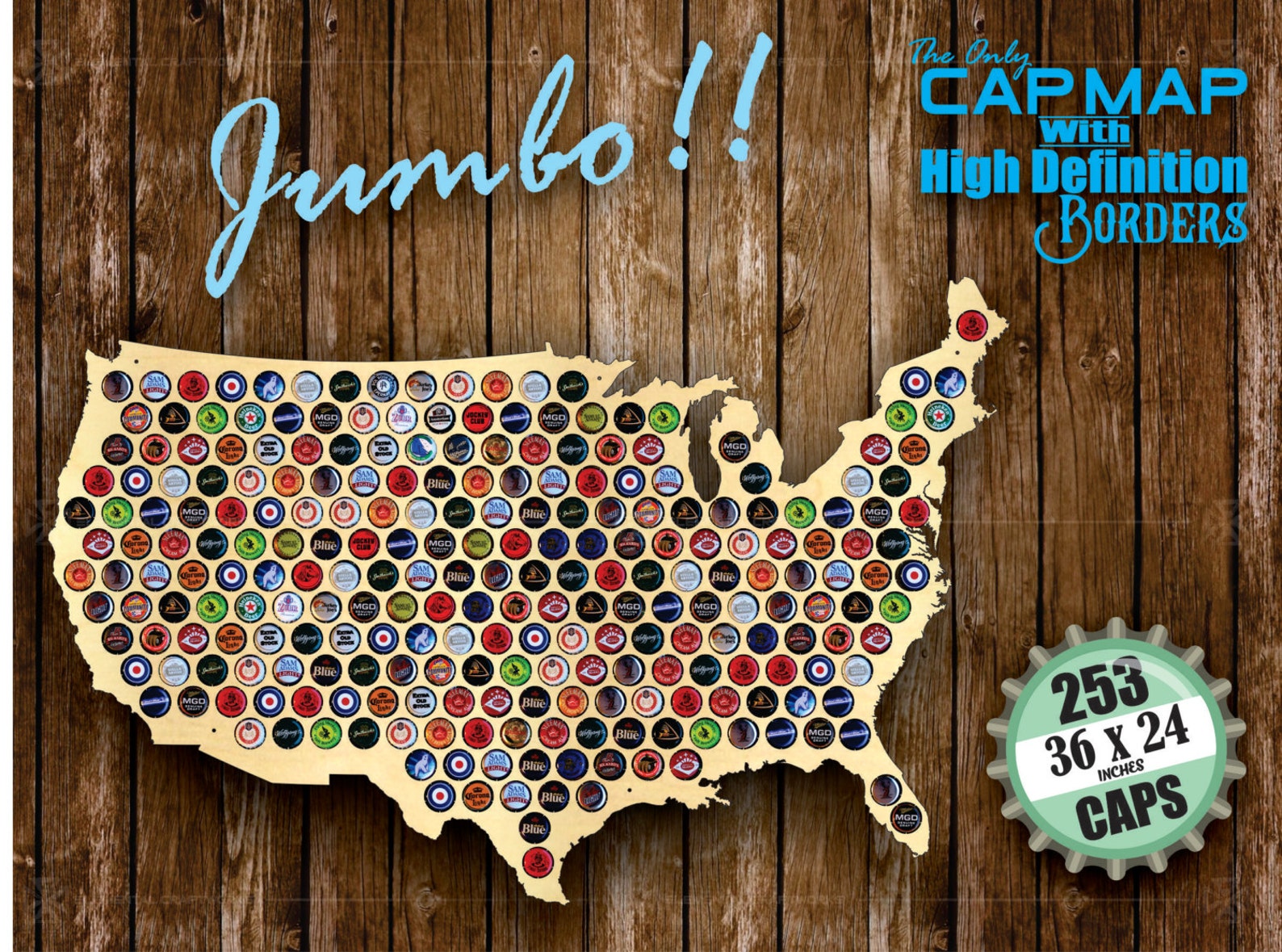 United States Beer Cap Map USA Beer Cap Holder Beer Cap - Etsy