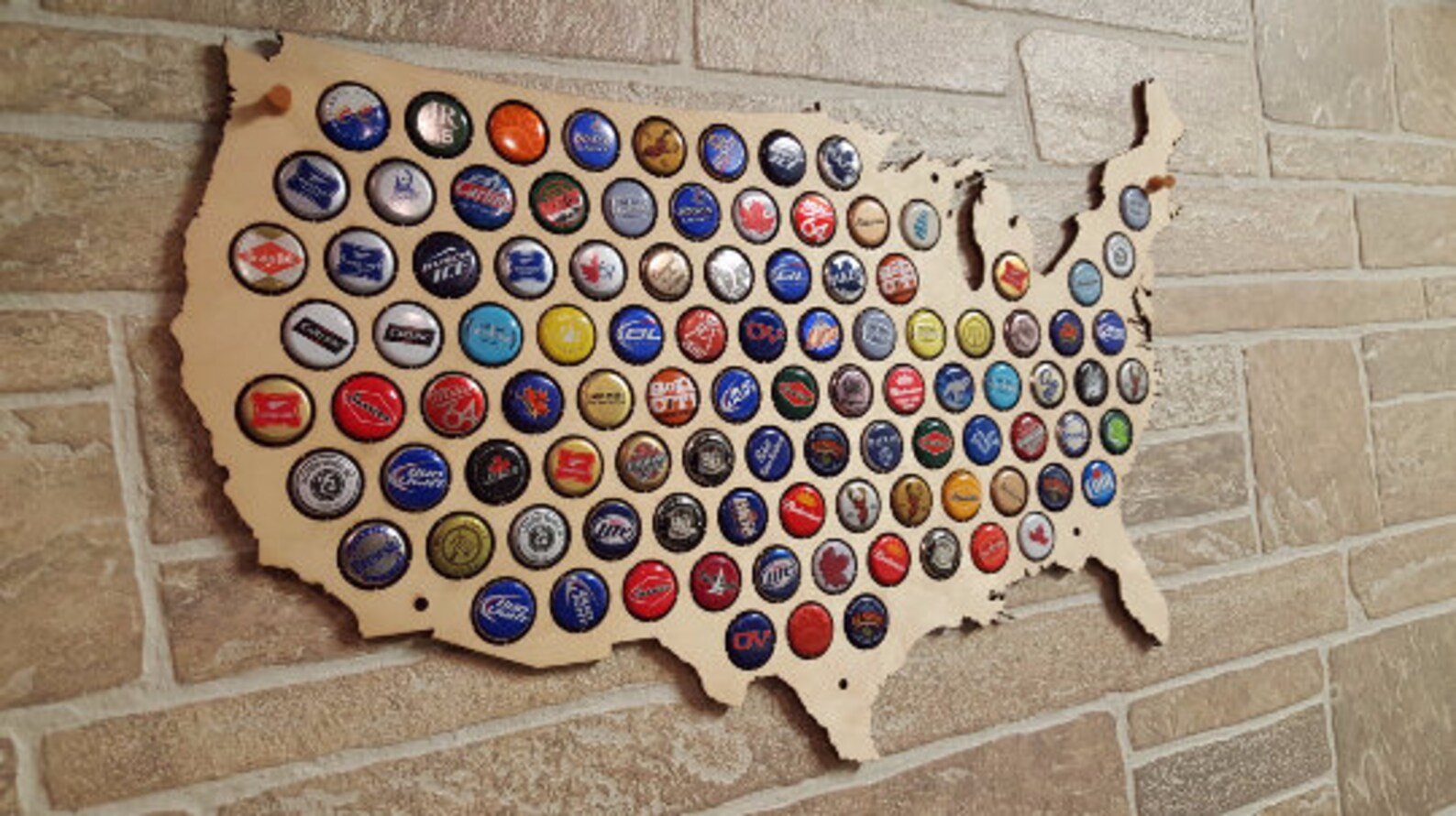 Texas Beer Cap Map TX Beer Cap Holder Beer Cap Display Gift - Etsy