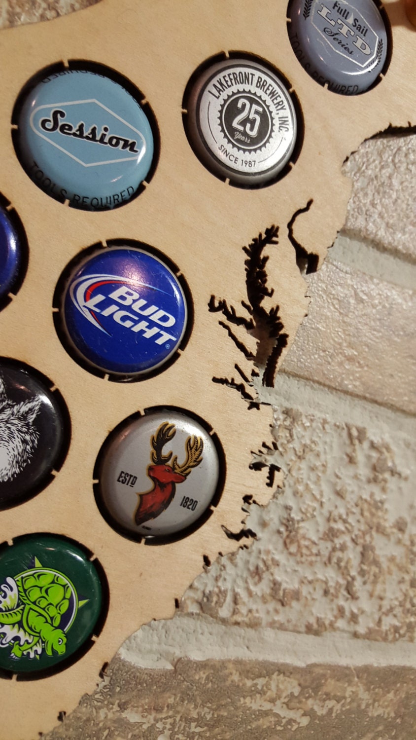 California Beer Cap Map CA Beer Cap Holder Beer Cap Display - Etsy