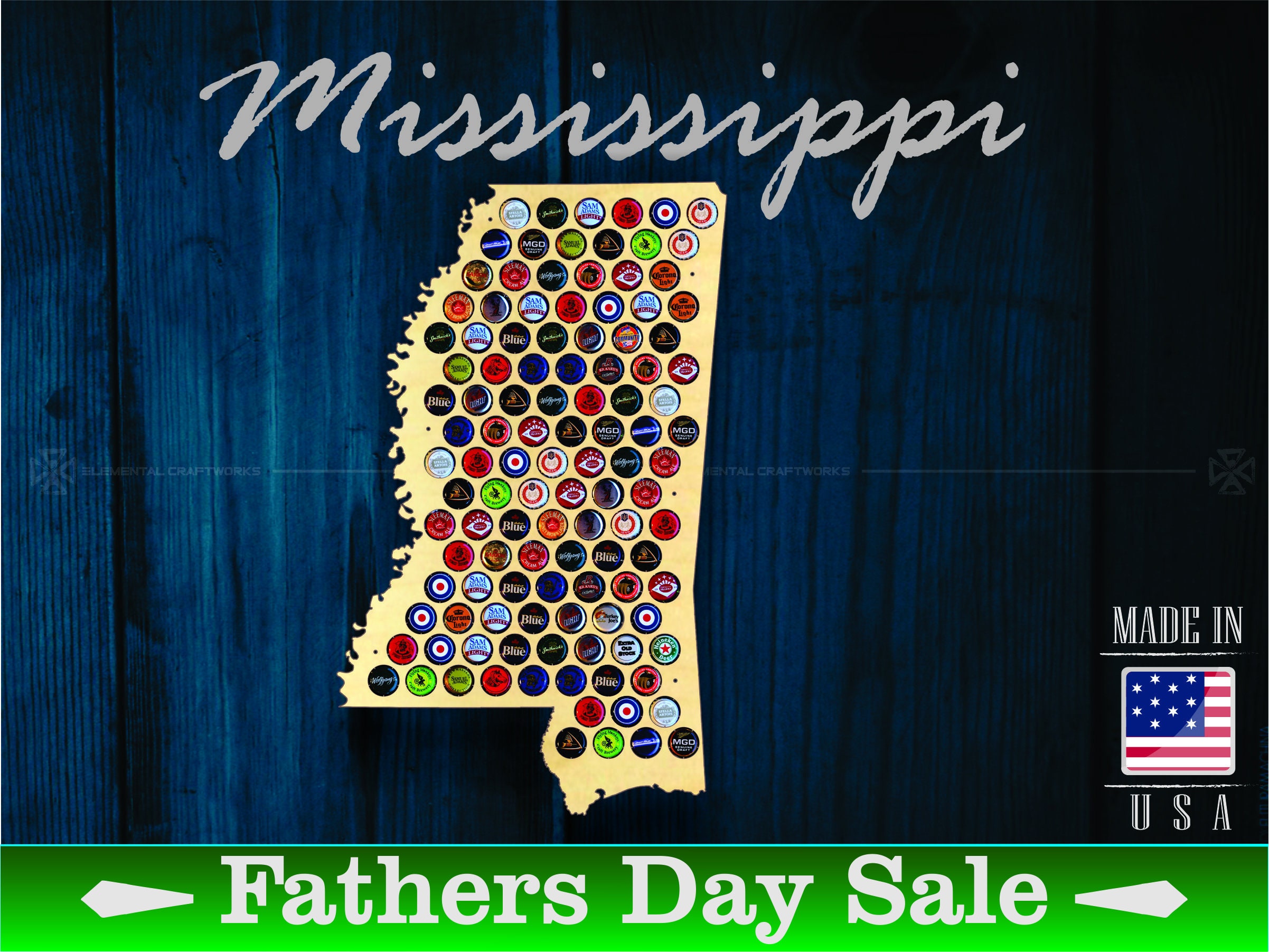 Mississippi Beer Cap Map MS Beer Cap Holder Beer Cap Display - Etsy