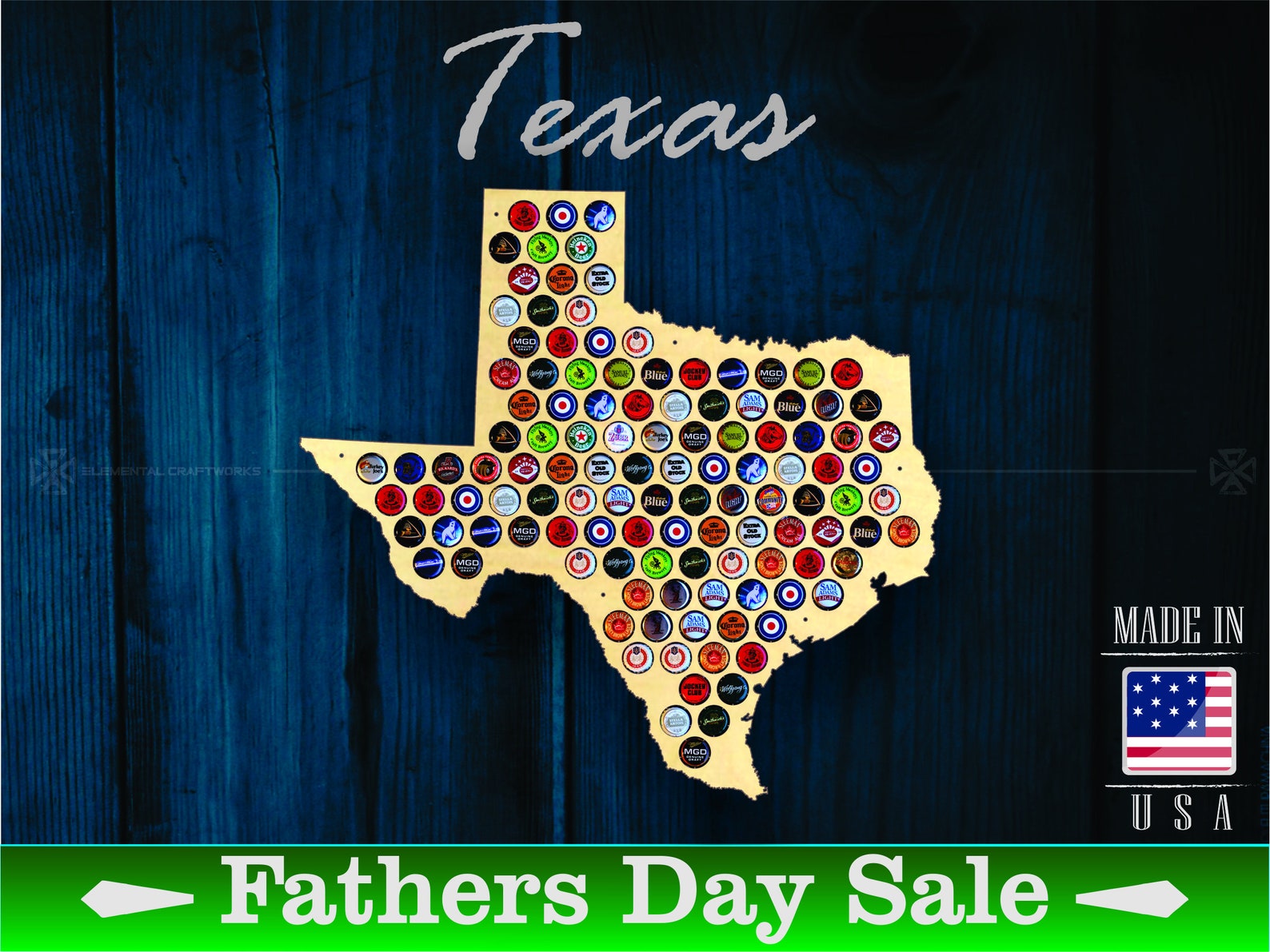 Texas Beer Cap Map TX Beer Cap Holder Beer Cap Display Gift - Etsy