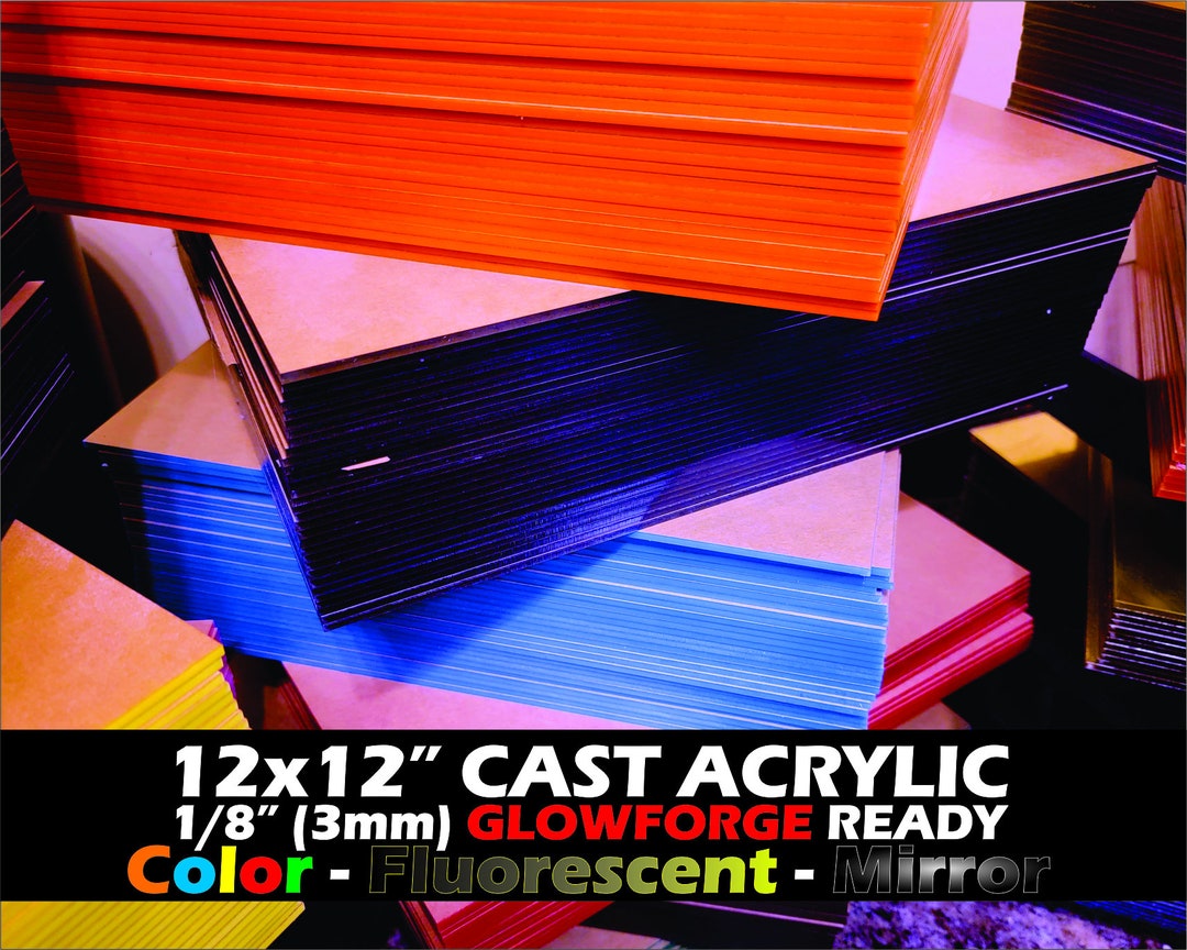 Glowforge ACRYLIC 3mm Sheets 12x12 - Inventory Liquidation Sale - Ships ...
