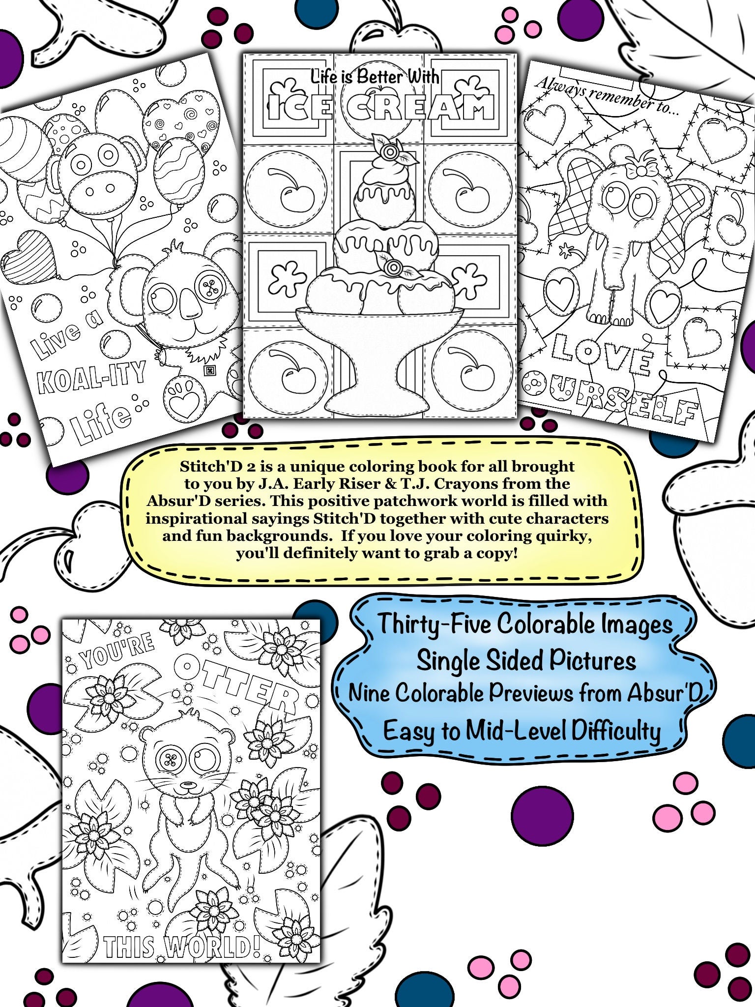 STITCH'D 2 - FULL PDF Coloring Book - Adult Coloring, Coloring ...