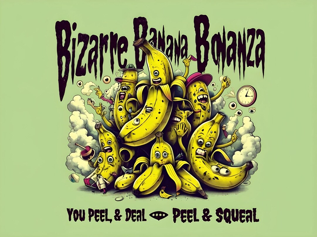 Bizarre Banana Bonanza: Quirky Weirdcore Digital Art Print – Surreal ...