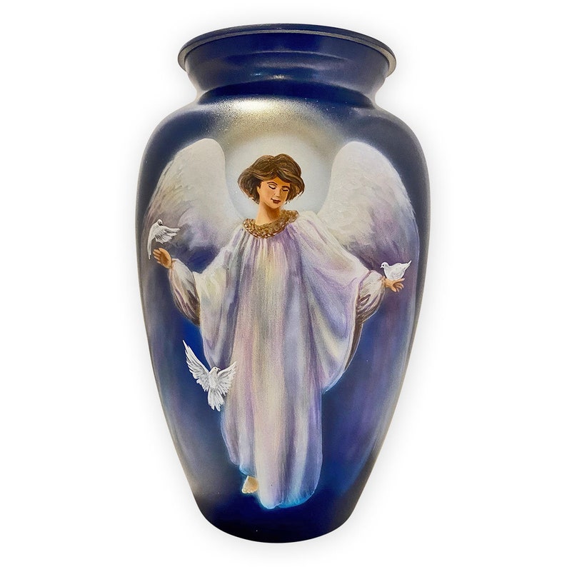 Angel Cremation Urn Hand Painted Urn Religious Cremation - Etsy