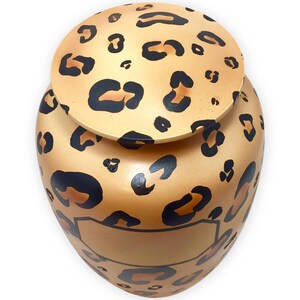 Hand Painted Leopard Print Cremation Urn: Personalized Memorial - Etsy